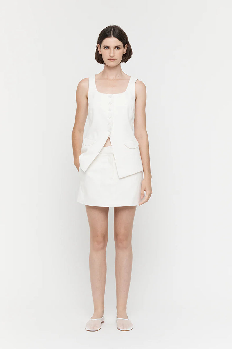 Anina Classic Waistcoat, White | Friend of Audrey – Ted & Olive Boutique