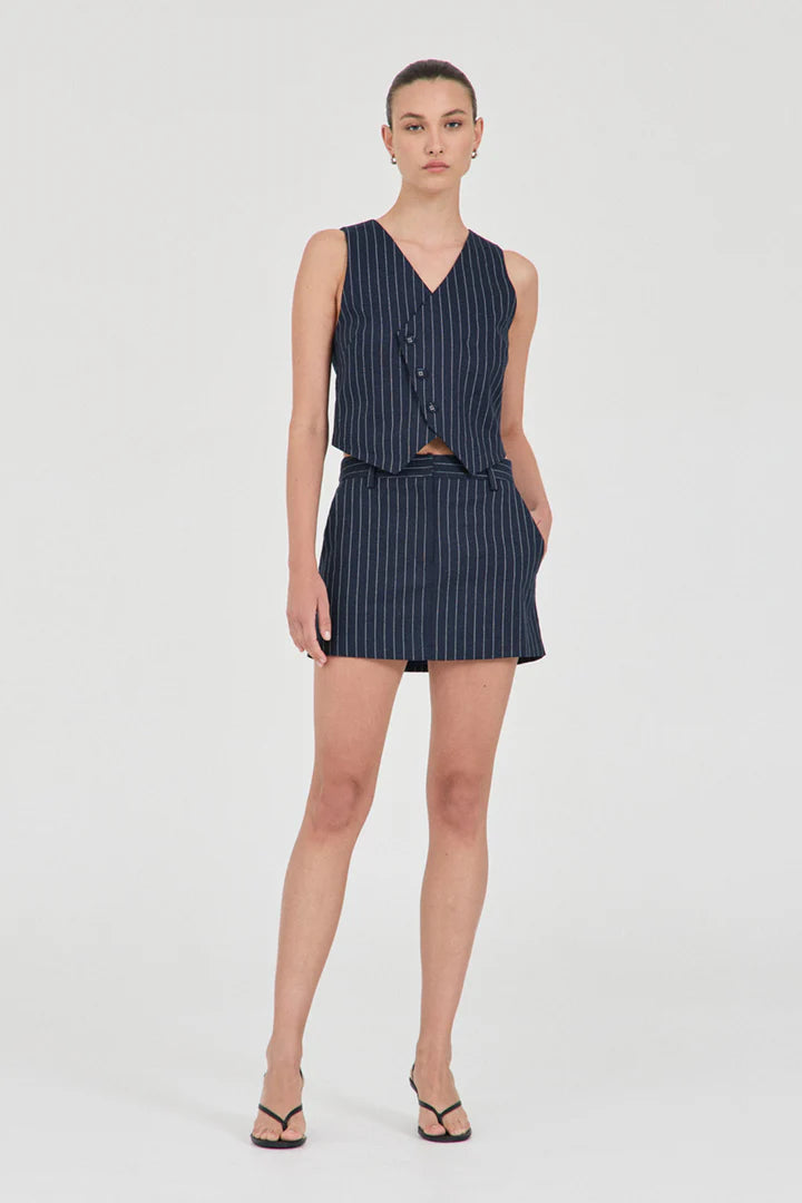 Jayden Stripe Waistcoat, Navy | Friend of Audrey – Ted & Olive Boutique