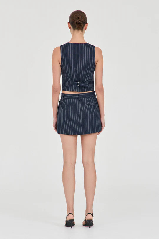 Jayden Stripe Waistcoat, Navy | Friend of Audrey – Ted & Olive Boutique